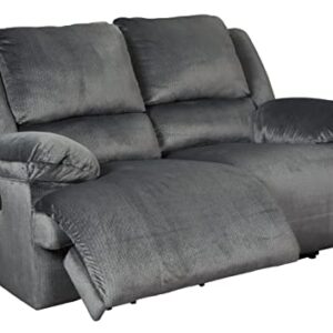 Signature Design by Ashley Clonmel Microfiber Extra Wide Power Reclining Adjustable Loveseat, Gray