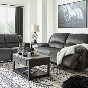 Signature Design by Ashley Clonmel Microfiber Extra Wide Power Reclining Adjustable Loveseat, Gray