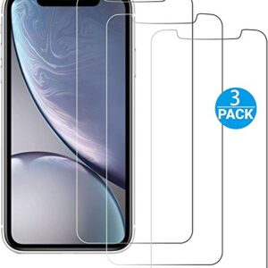 VectorTech Compatible with iPhone XR Screen Protector, iPhone 11 Screen Protector, Tempered Glass Film for Apple iPhone XR and iPhone 11, 3-Pack Clear