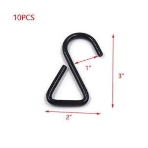 T Tulead S Hooks Black Hooks Heavy Duty Iron Hangers Hooks 3" Pack of 10 for Hanging