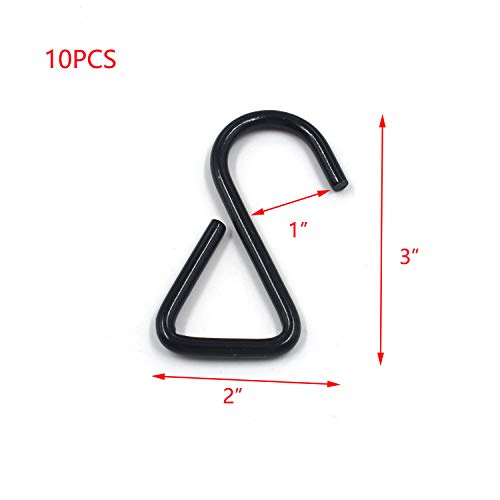 T Tulead S Hooks Black Hooks Heavy Duty Iron Hangers Hooks 3" Pack of 10 for Hanging