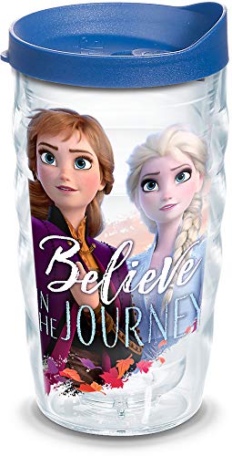 Tervis Disney - Frozen 2 - Anna & Elsa's Journey Made in USA Double Walled Insulated Tumbler Travel Cup Keeps Drinks Cold & Hot, 10oz Wavy, Classic