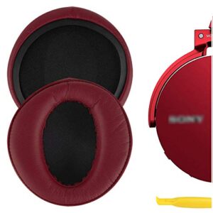 geekria quickfit replacement ear pads for sony mdr-xb950bt mdr-xb950b1 mdr-xb950/h headphones ear cushions, headset earpads, ear cups cover repair parts (dark red)