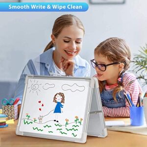 White Board for Desk 12"X16", ARCOBIS Small Magnetic Portable Dry Erase Board Double-Sided Desktop Foldable Easel Whiteboard for Students Classroom Home Office