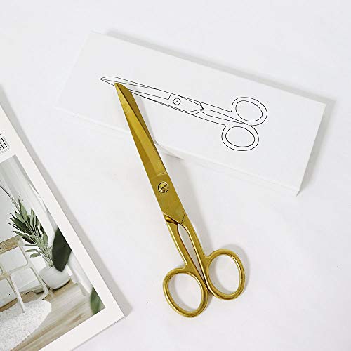 Gold Scissors 7 Inches Professional Multi-Purpose Stainless Steel Scissors Heavy Duty Straight Recycled Scissors for Cutting Leather Arts Fabric Crafts Scissors