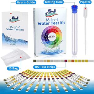 16 in 1 Drinking Water Test Kit |High Sensitivity Test Strips detect pH, Hardness, Chlorine, Lead, Iron, Copper, Nitrate, Nitrite | Home Water Purity Test Strips for Aquarium, Pool, Well & Tap Water