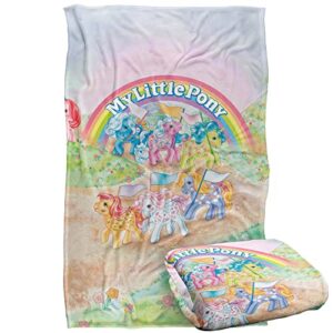 trevco my little pony retro classic ponies silky touch super soft throw blanket 36" x 58"