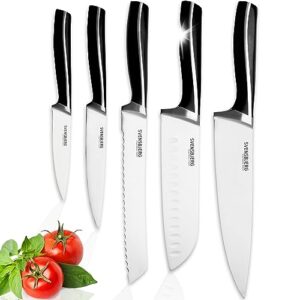 svensbjerg modern chef kitchen knife set without block, chef knife set knives kitchen set, knife set for kitchen, stainless steel, sharp, german brand | sb-ks301