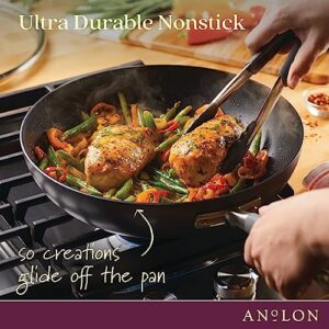 Anolon Advanced Home Hard-Anodized Nonstick Skillets (2 Piece Set- 10.25-Inch & 12.75-Inch, Moonstone)