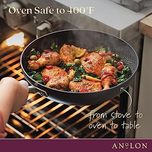 Anolon Advanced Home Hard-Anodized Nonstick Skillets (2 Piece Set- 10.25-Inch & 12.75-Inch, Moonstone)