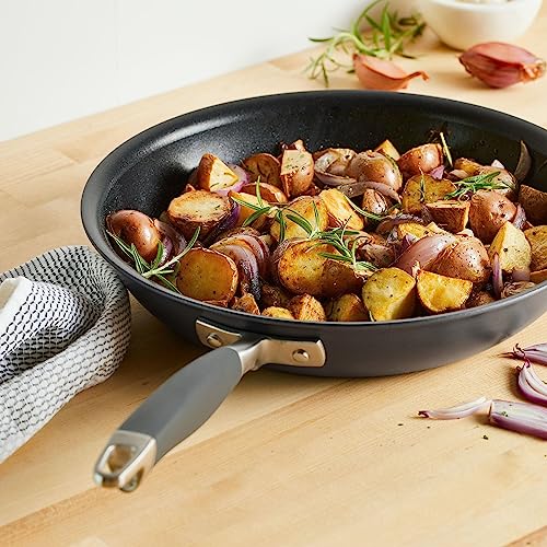 Anolon Advanced Home Hard-Anodized Nonstick Skillets (2 Piece Set- 10.25-Inch & 12.75-Inch, Moonstone)