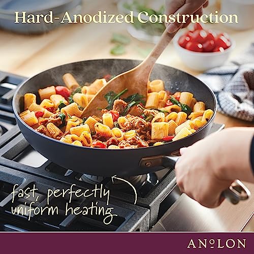 Anolon Advanced Home Hard-Anodized Nonstick Skillets (2 Piece Set- 10.25-Inch & 12.75-Inch, Moonstone)