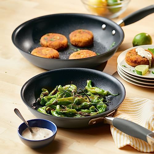 Anolon Advanced Home Hard-Anodized Nonstick Skillets (2 Piece Set- 10.25-Inch & 12.75-Inch, Moonstone)