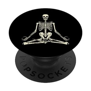 meditating skeleton lotus yoga zen balance halloween costume popsockets swappable popgrip