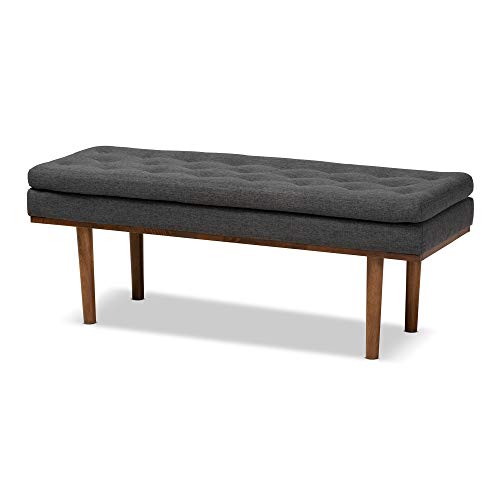 Baxton Studio Benches, One Size, Dark Grey/Walnut