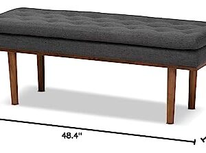 Baxton Studio Benches, One Size, Dark Grey/Walnut