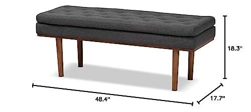 Baxton Studio Benches, One Size, Dark Grey/Walnut