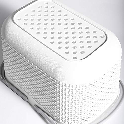 FEOOWV Plastic Bathroom Storage Basket with Handle, for Storing Bathroom Body Wash, Shampoo, Conditioner, Lotion (White, 1Pc)