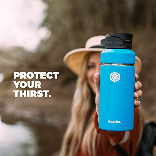 Aquamira Shift Filtered Water Bottle with Everyday Filter - Insulated and BPA-Free for Hiking, Camping, Backpacking, Travel and Emergency Survival Preparedness (White, 32oz)