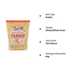 BOBS RED MILL Organic Whole Grain Farro, 24 OZ