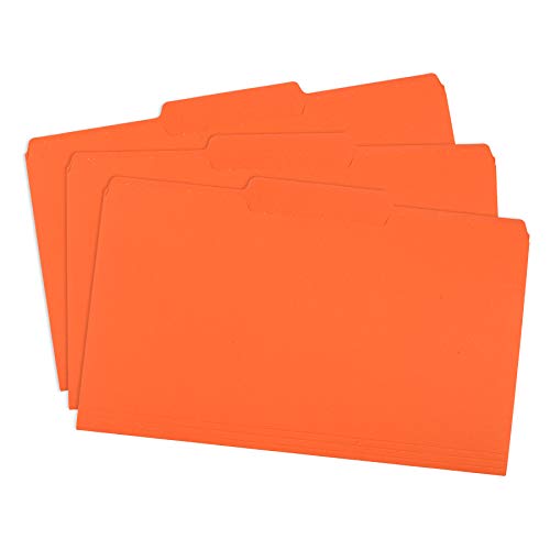 Blue Summit Supplies Orange File Folders, 1/3 Cut Tab, Legal Size, Great for Organizing and Easy File Storage, 100 Per Box