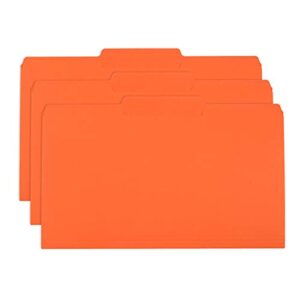 Blue Summit Supplies Orange File Folders, 1/3 Cut Tab, Legal Size, Great for Organizing and Easy File Storage, 100 Per Box