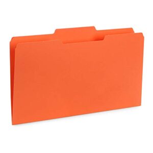 Blue Summit Supplies Orange File Folders, 1/3 Cut Tab, Legal Size, Great for Organizing and Easy File Storage, 100 Per Box