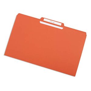 Blue Summit Supplies Orange File Folders, 1/3 Cut Tab, Legal Size, Great for Organizing and Easy File Storage, 100 Per Box