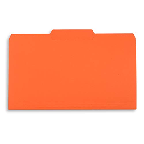 Blue Summit Supplies Orange File Folders, 1/3 Cut Tab, Legal Size, Great for Organizing and Easy File Storage, 100 Per Box