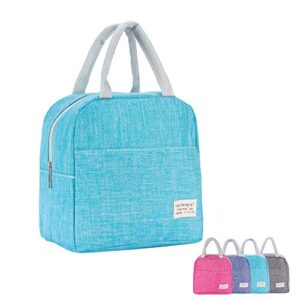 small lunch bags for women and men kids insulated cooler lunch tote bag reusable lunch box kids for back to school, work, office(sky blue)