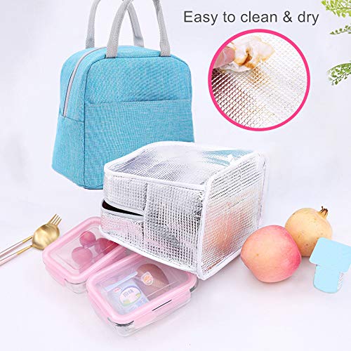 Small Lunch Bags for Women and Men Kids Insulated Cooler Lunch Tote Bag Reusable Lunch Box Kids for Back to School, Work, Office(Sky Blue)