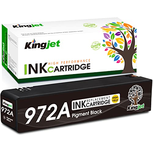 Kingjet Compatible Ink Cartridge Replacement for HP 972A 972 (1 Black) Work with PageWide Pro 477dn 477dw 577dw 577z 552dw 452dn 452dw 352dw 377dw P55250dw P57750dw Printers