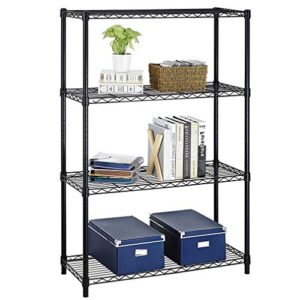 4 tier wire shelving unit wire shelf storage shelves metal organizer rack adjustable commercial grade utility heavy duty for restaurant bathroom kitchen 54"x36"x14" nsf-certified,black