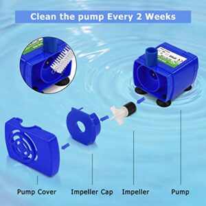 Beewarm Replacement Pump for 84oz/2.5L Cat Water Fountain Pet Fountain Ultra Quiet Long Life Span 6ft USB Power Cable DIY (Water Pump)