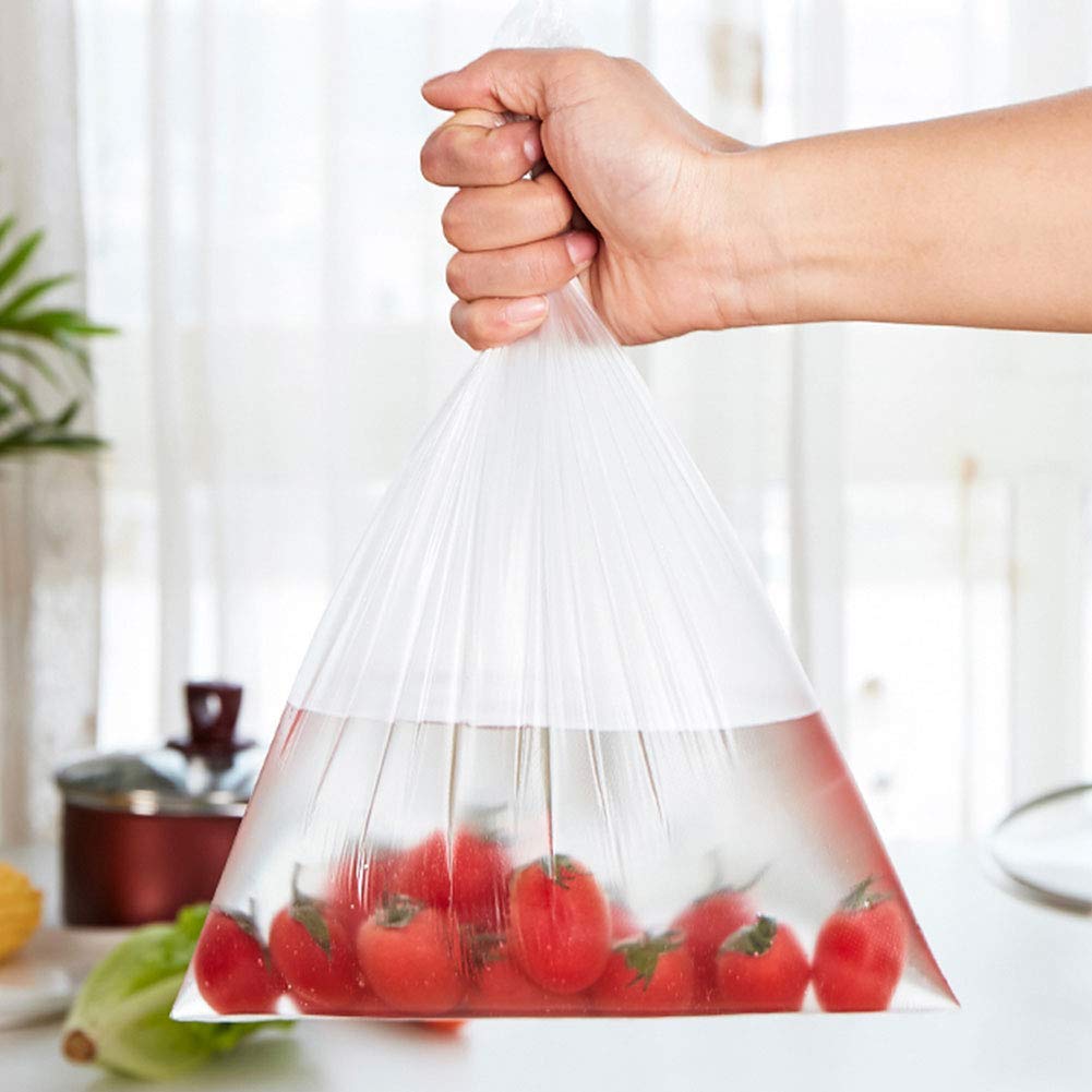 BESTEASY Plastic Produce Bag, 12" X 16" Clear Plastic Produce Bags on a Roll, Durable Plastic Bags for Bread Fruits Vegetable 350 Bags/Roll (1 Roll)