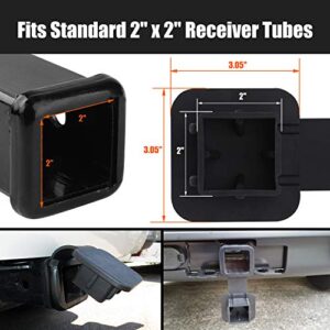 CZC AUTO 2 Inch Trailer Hitch Cover Plug Cap Insert, Receiver Tube Cover 2 Inch Black Receiver Hitch Cover for Toyota Mercedes Mopar Audi F150 Ford GMC Truck Chevy Jeep Lexus 4runner Porsche