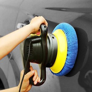 SIQUK 24 Packs Polishing Bonnet Pads (5 to 6 Inches) Including 12 Microfiber Car 4 Waxing Non-Woven Buffing pad and 2 Cotton for Polisher