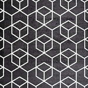 JONATHAN Y SEU101A-8 Tumbling Blocks Modern Geometric Indoor Area-Rug Contemporary Casual Easy-Cleaning Bedroom Kitchen Living Room Non Shedding, 8 X 10, Black/White