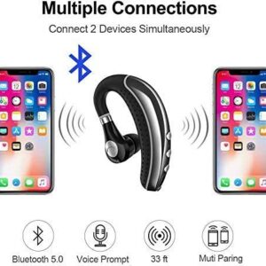 COMEXION Bluetooth Headset V5.0 Bluetooth Earpiece with Mic and Mute Key Wireless Noise Reduction Business Earphone for Driving/Meeting/Listening