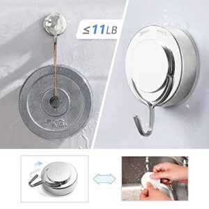 VIS'V Suction Cup Hooks, Silver Twist Suction Cups with Metal Hooks Removable Heavy Duty Window Glass Door Suction Hangers Reusable Suction Cup Holders for Kitchen Bathroom Shower Wreath - 2 Pcs