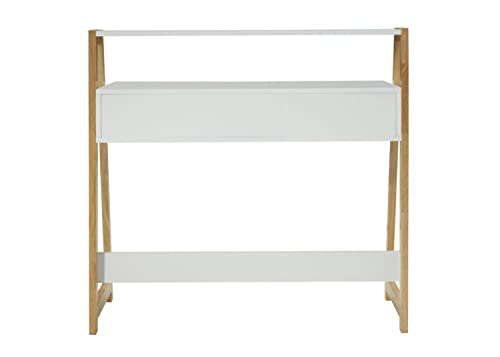 4D Concepts Heidi Collection Desk, White and Natural Wood