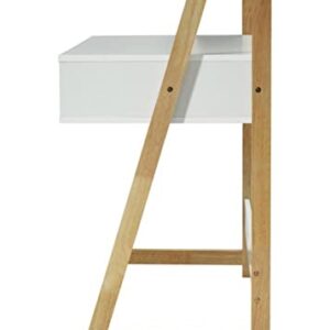 4D Concepts Heidi Collection Desk, White and Natural Wood