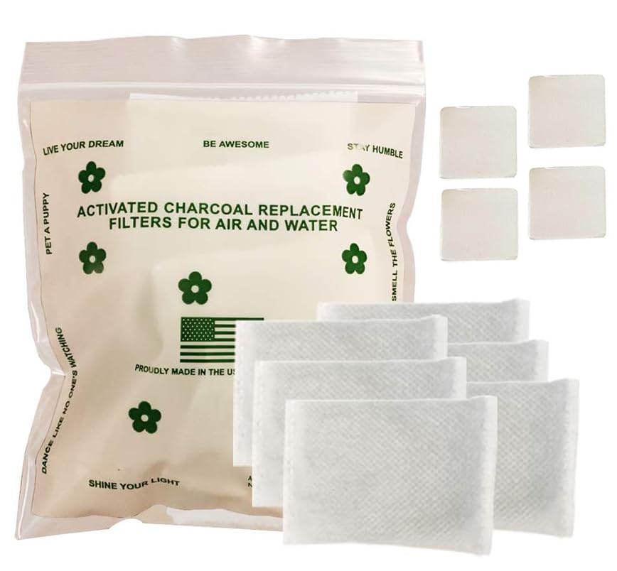 Green Piece - Overstuffed and Double Sized - All Natural Baby Diaper Pail Deodorizer Activated Charcoal ((Pack of 6) 3" X 3")