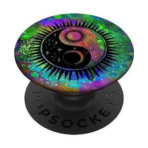 mandala sun moon yin yang retro galaxy zen buddhism gift popsockets swappable popgrip