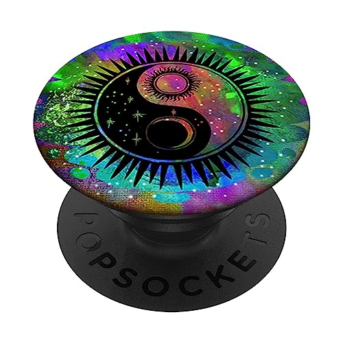 Mandala Sun Moon Yin Yang Retro Galaxy Zen Buddhism Gift PopSockets Swappable PopGrip