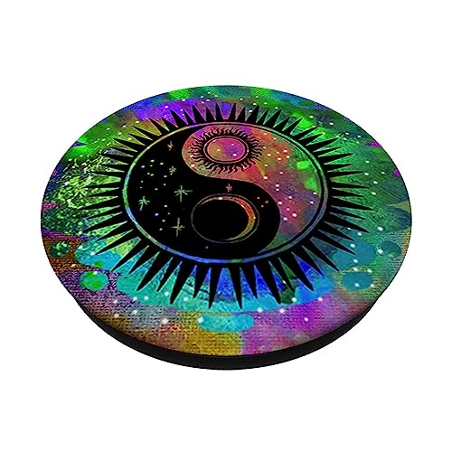 Mandala Sun Moon Yin Yang Retro Galaxy Zen Buddhism Gift PopSockets Swappable PopGrip