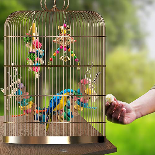 Bird Swing Toys 6pcs AOPMET, Parrot Swing Chewing Toys Hanging Perches with Bells, Pet Bird Swing Chewing Toys for Parakeets Cockatiels, Conures, Parrots, Love Birds