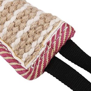 Dog Tug Toy |Tug of War Dog Toy |Jute Bite Pillow with 2 Handles for Puppy Training Interactive Play, Fetch, K9 |Suitable for Small Medium Large Dogs (Style 1)