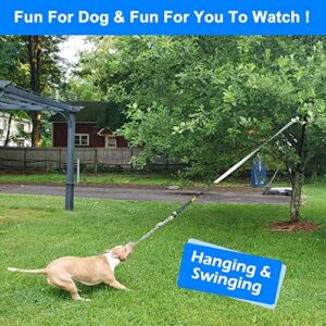 LOOBANI Outdoor Bungee Tug Toy, Dog Toy Hanging from Tree for Small to Large Dogs, Interactive Exercise Play Rope Cord & Tether Tug, Durable Spring Pole Rope for Tug of War, with Chew Rope Toy (Black)