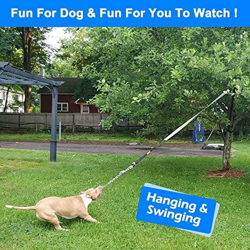 LOOBANI Outdoor Bungee Tug Toy, Dog Toy Hanging from Tree for Small to Large Dogs, Interactive Exercise Play Rope Cord & Tether Tug, Durable Spring Pole Rope for Tug of War, with Chew Rope Toy (Black)